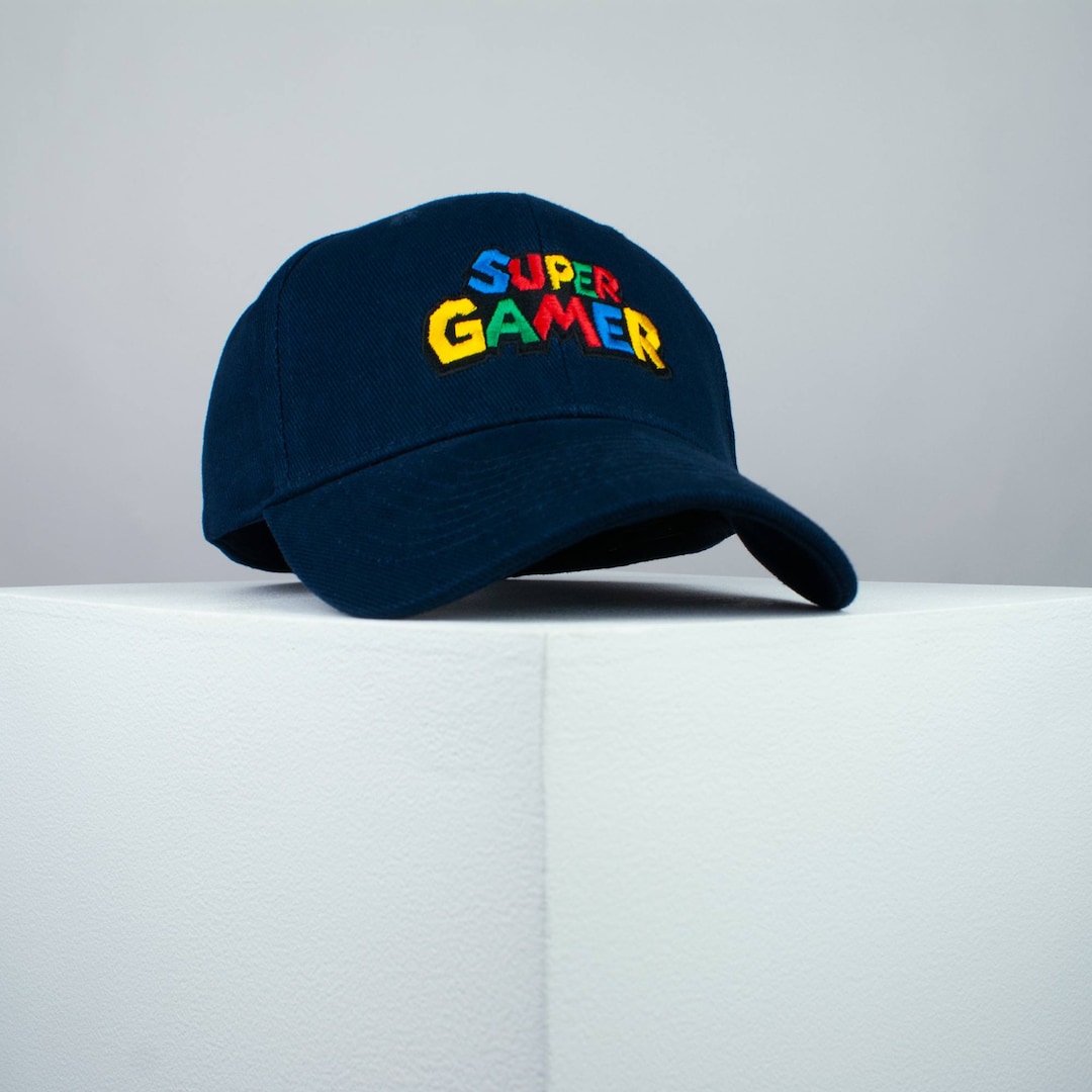 Super Gamer / Mario Embroidered Baseball Cap 8 Hat Colours - Etsy