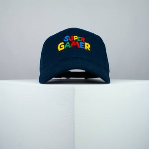 Super Gamer / Mario Embroidered Baseball Cap SNES Nintendo N64 Gameboy ...