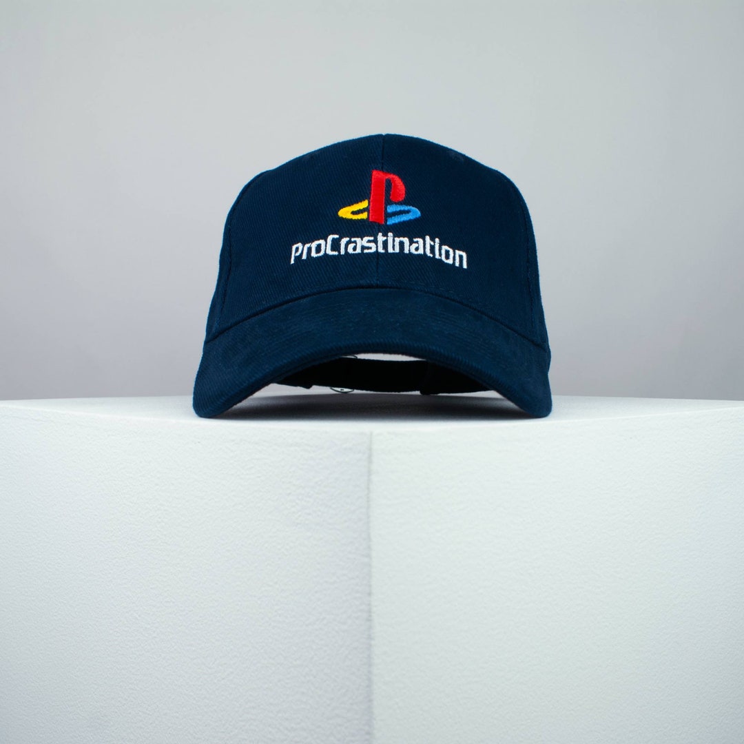 Procrastination / Playstation Embroidered Baseball Cap Brand Twisters ...
