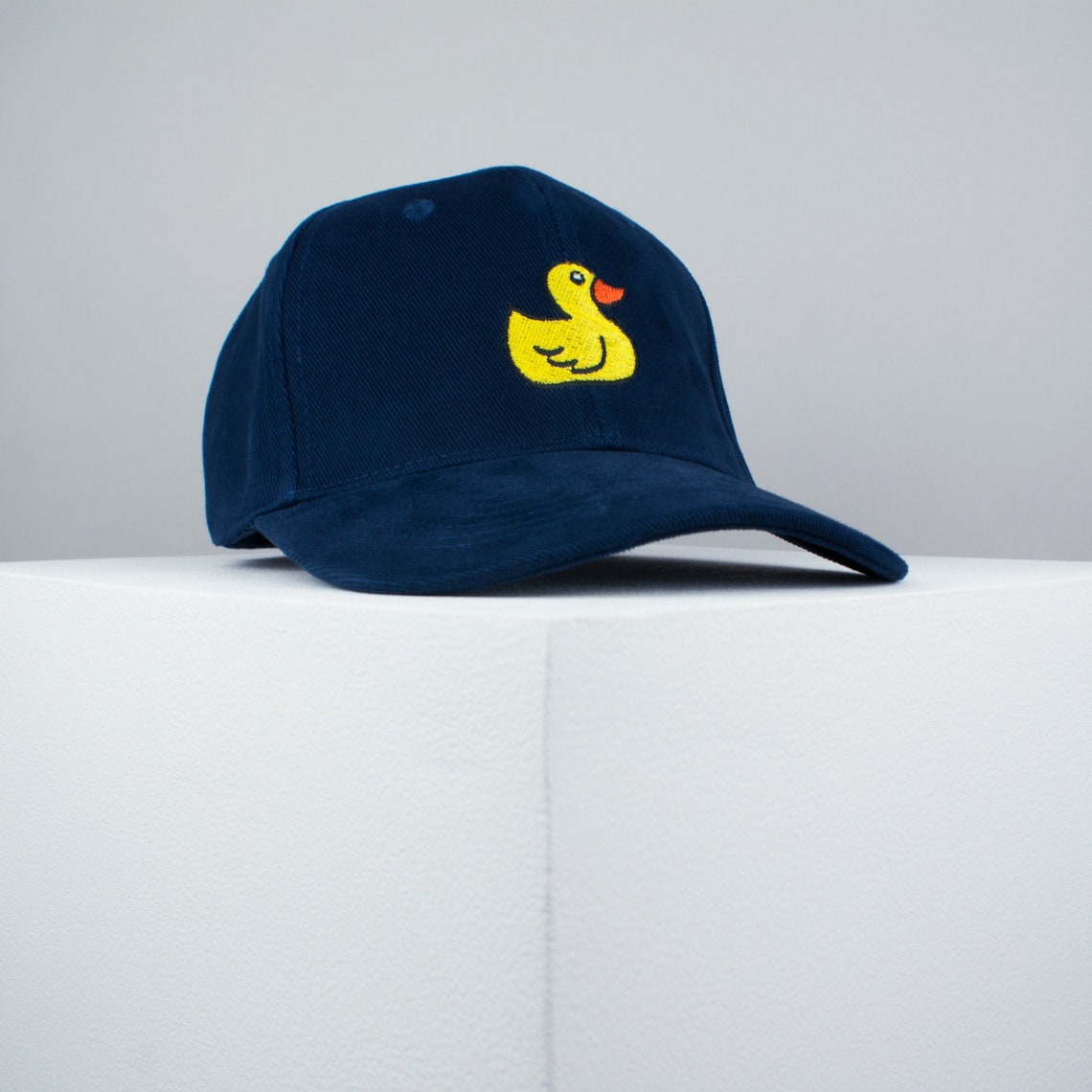 Rubber duck embroidered baseball cap navy / animal / patches / | Etsy