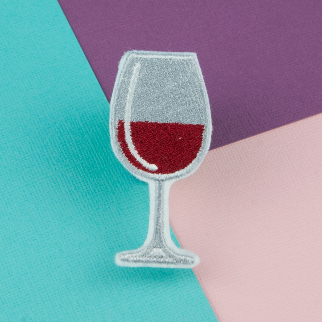 Wine Glass Iron on Patch / Wine / Patches / Food / Embroidery / Patch ...