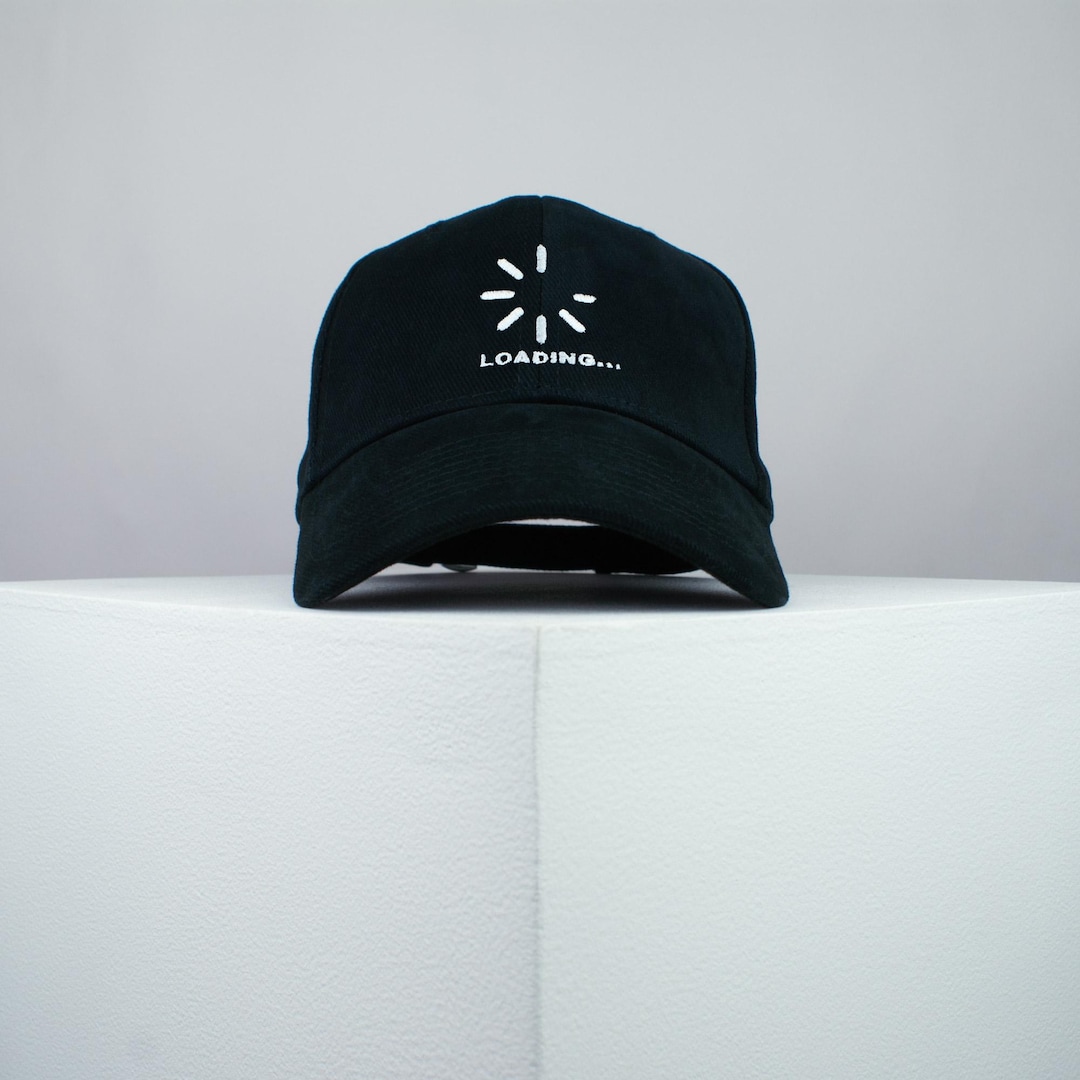 Loading Icon Embroidered Baseball Cap Premium Hat Computer Error Geek ...