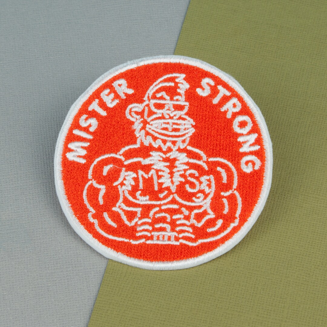 Mister Strong Iron on Patch / Gym / Patches / Quote / Embroidery ...