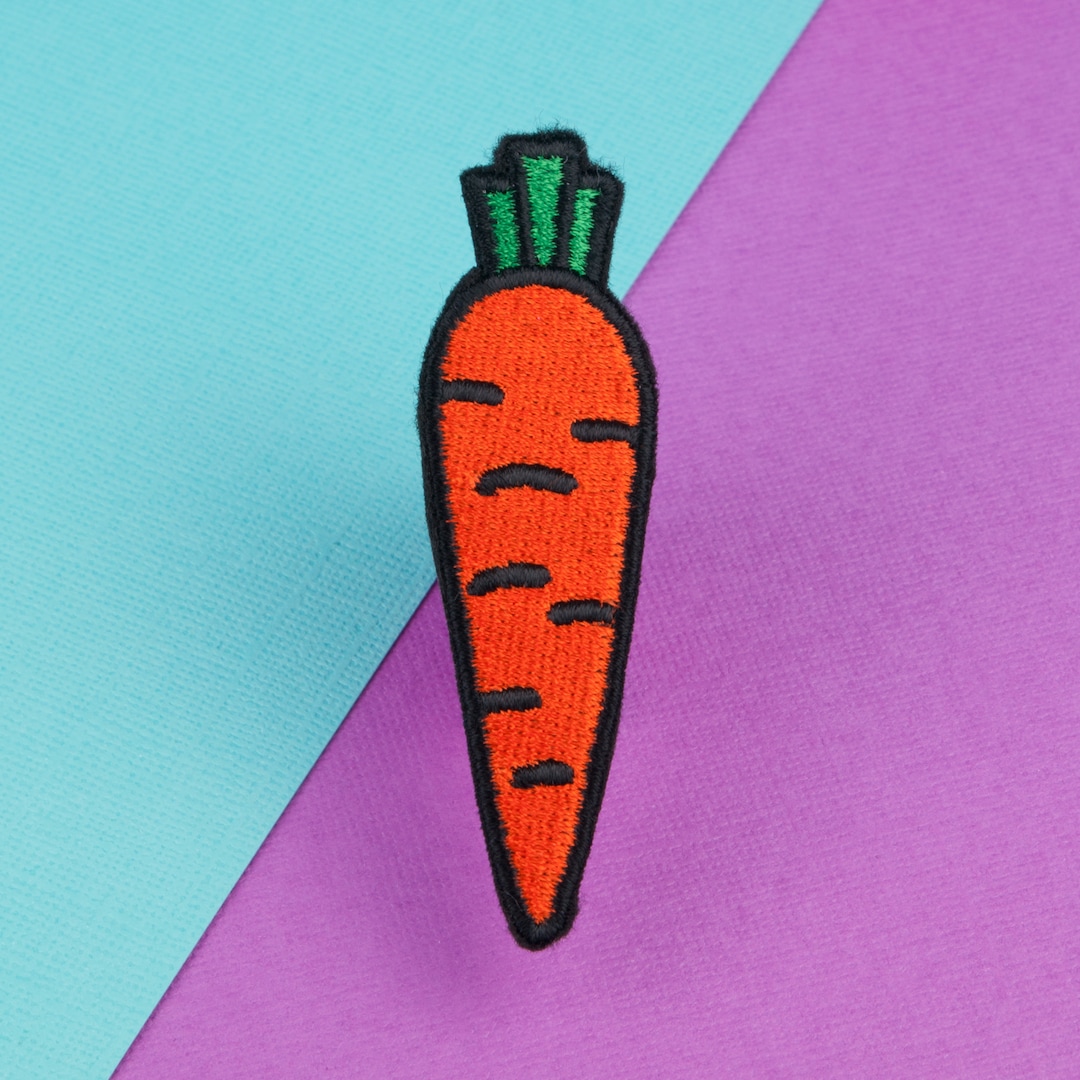 Carrot Iron on Patch / Vegan / Patches / Vegan Patch / Embroidery ...