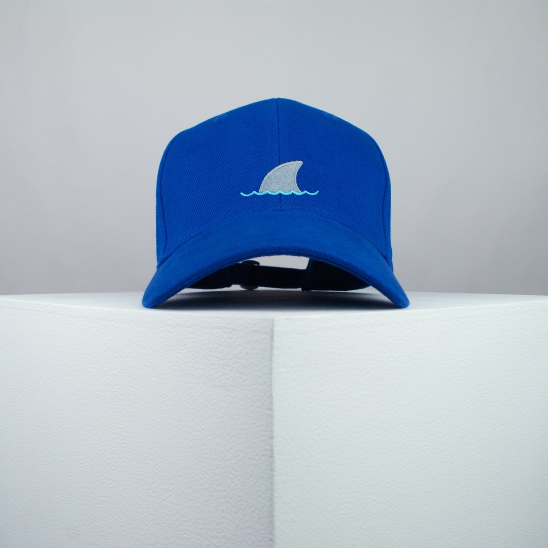 Shark Fin in Water Embroidered Baseball Cap Premium Hat Ocean Sea Fish ...