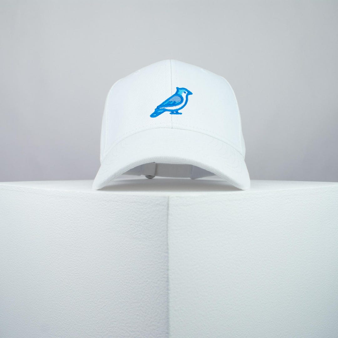 Blue Jay Bird Embroidered Baseball Cap Premium Hat Flying Blue Jay ...