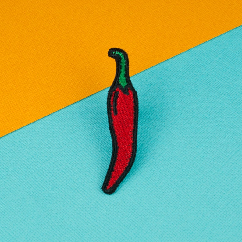 Chilli Iron on Patch / Food / Patches / Vegan / Embroidery / Patch ...