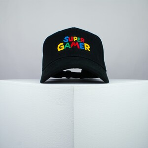 Super Gamer / Mario Embroidered Baseball Cap SNES Nintendo N64 Gameboy ...