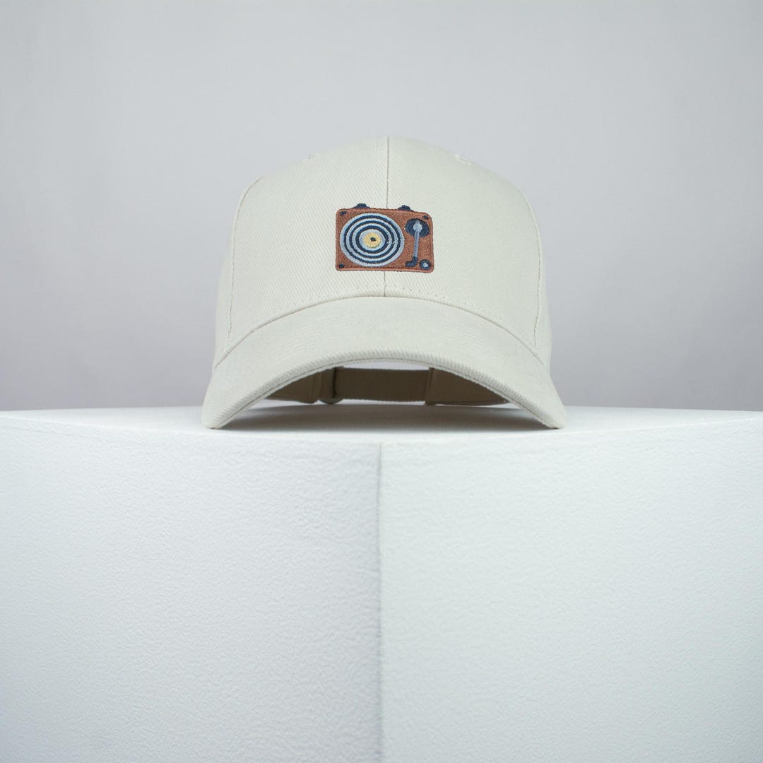 Record Player Embroidered Baseball Cap Premium Hat Vintage Disk Player ...