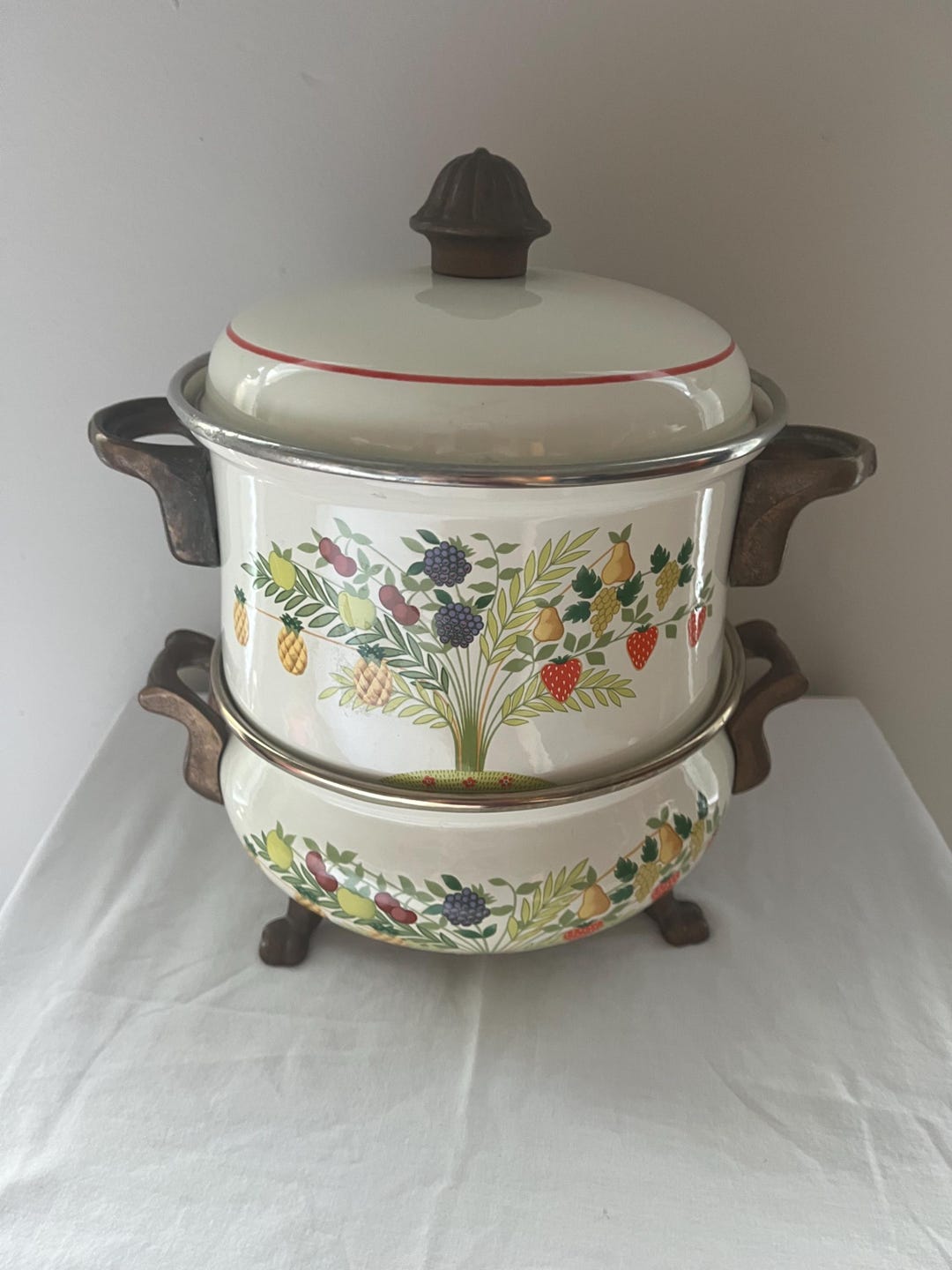 Fissler ASTA Germany Vintage Fondue Set Warmer Pot Set 1851 Floral ...