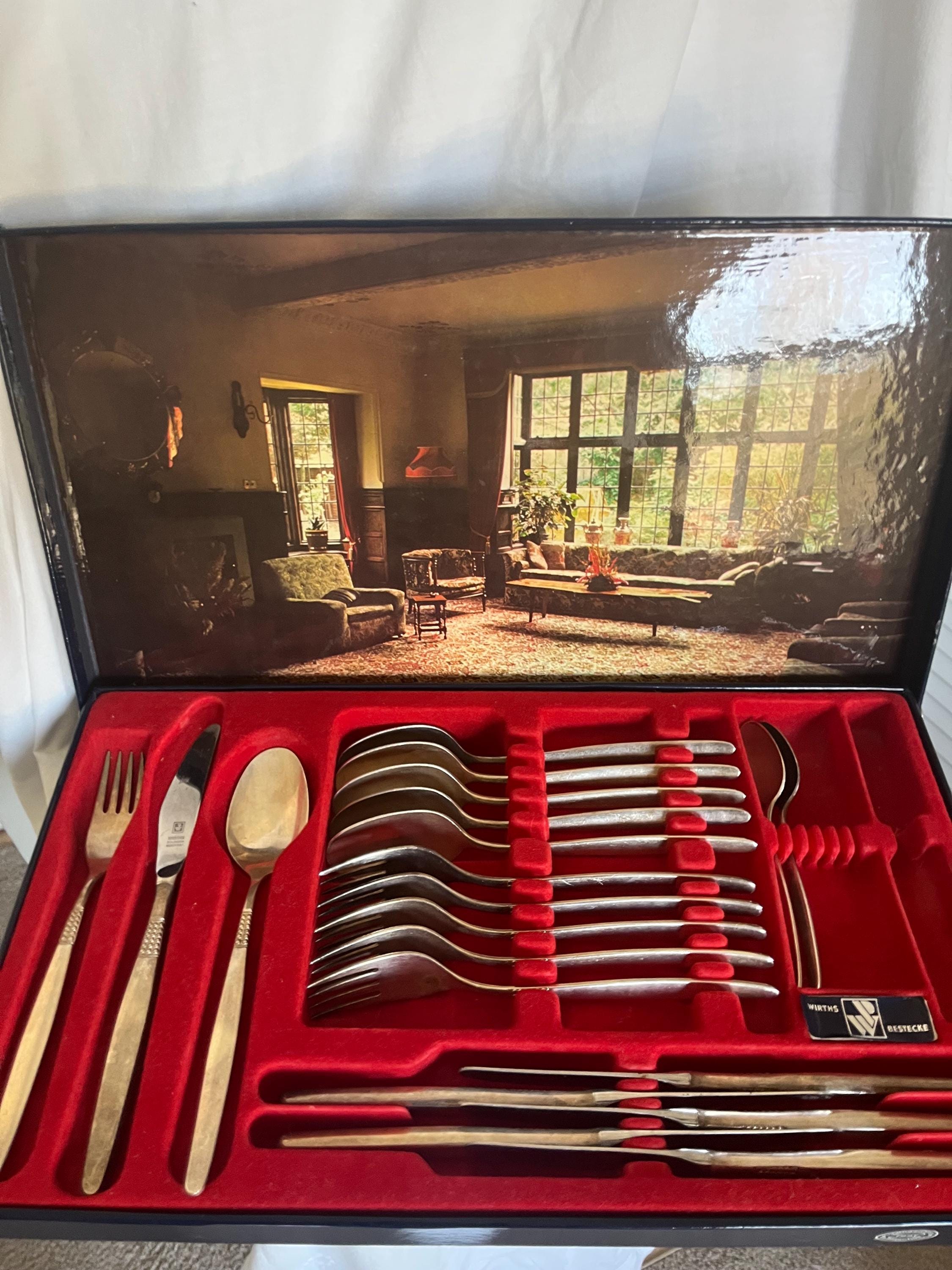Set of Vintage Paul Wirths Germany Flatware With Case Silverplated 18/8 ...
