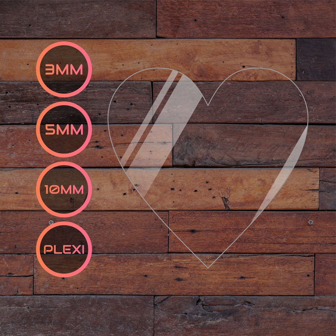 Plexi Heart Shape Acrylic Heart Cutouts Unfinished Clear - Etsy