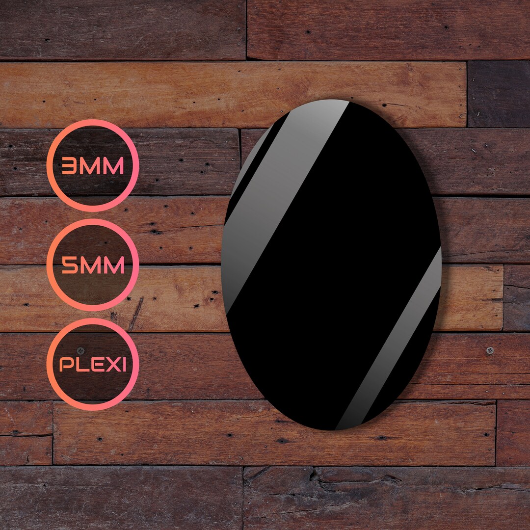 Acrylic Oval Shapes Plexi Oval Cutouts Black Custom - Etsy
