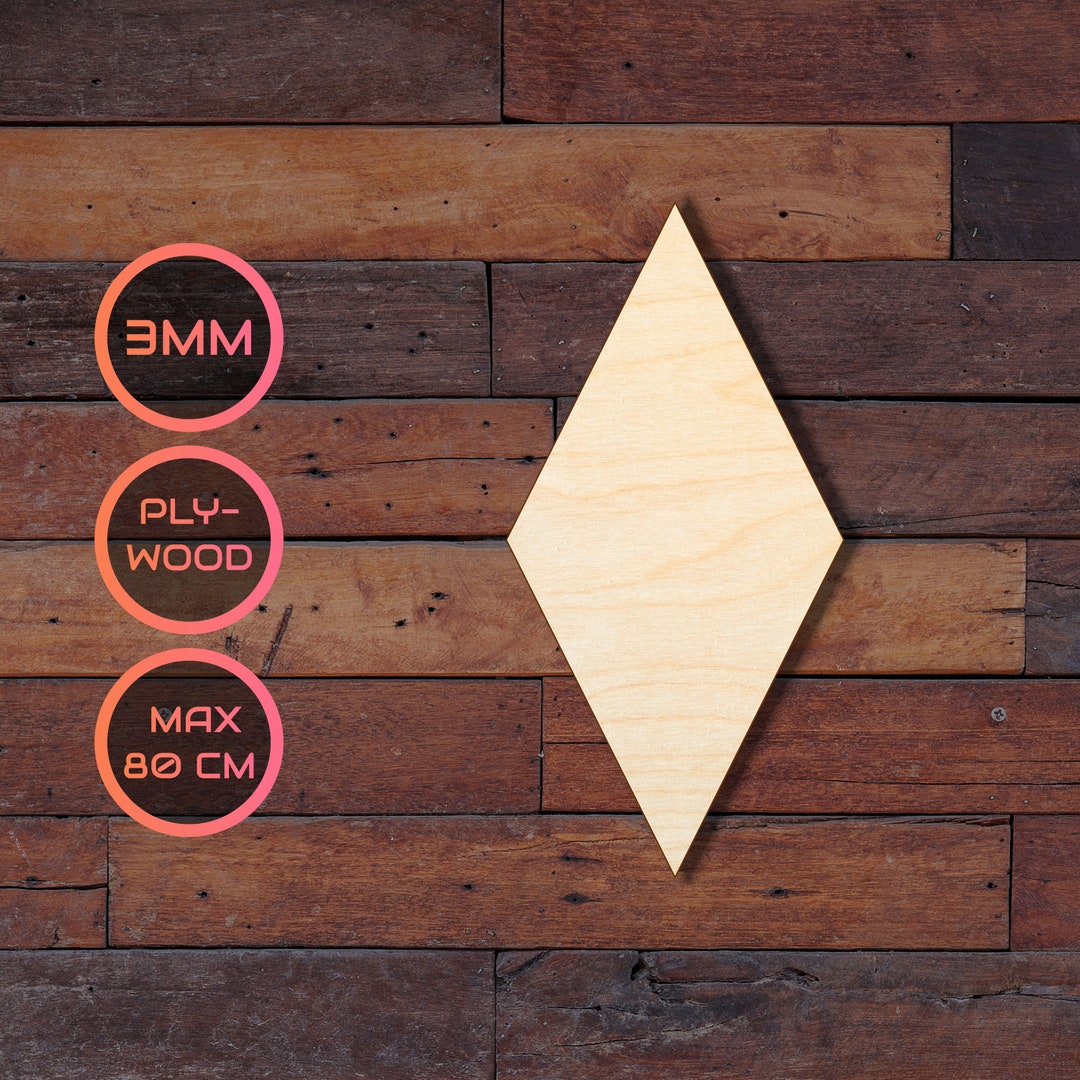 Wooden Rhombus Shape Wood Rhombus Cutouts Solid DIY - Etsy