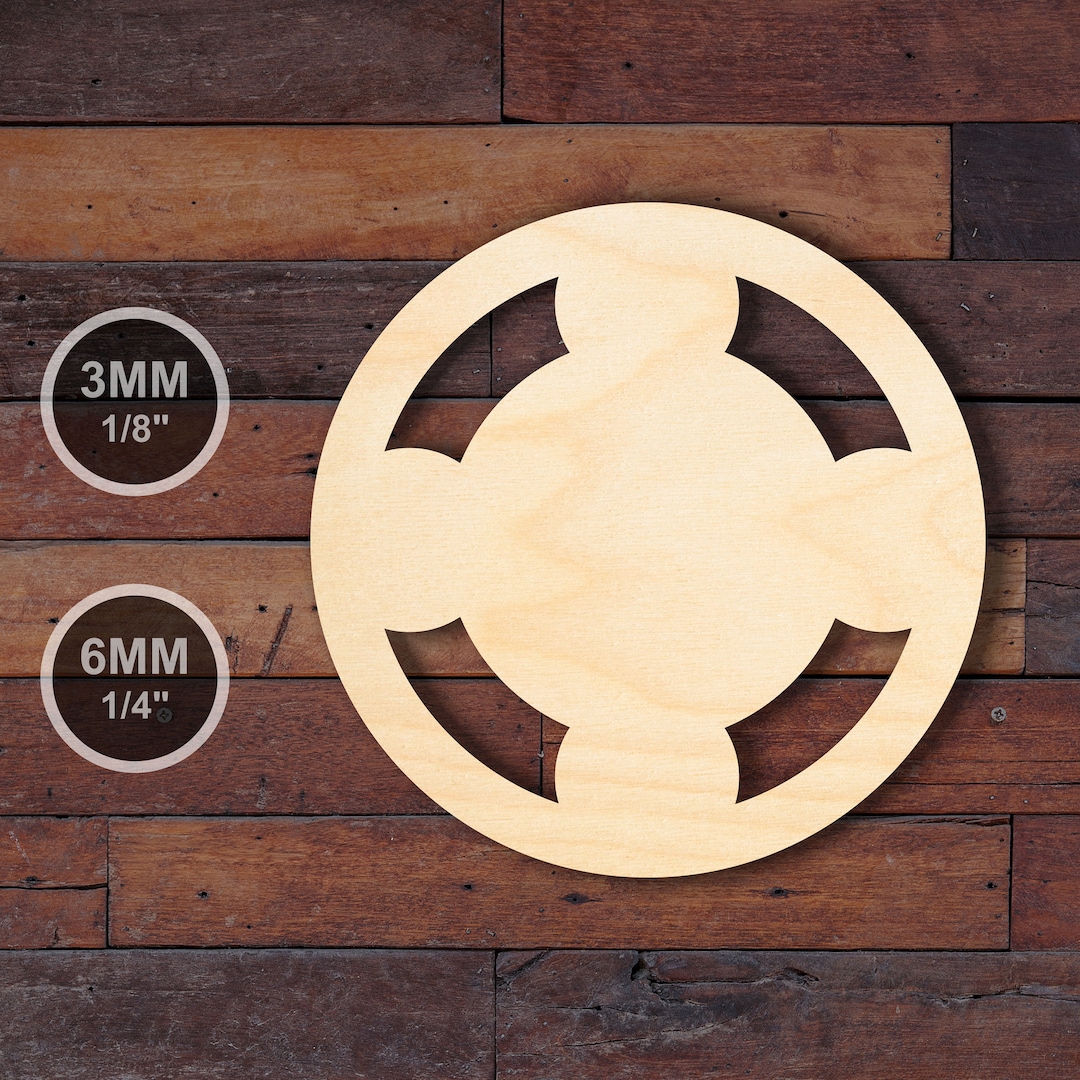 Wood Casino Chip Cutout Unfinished Wooden Wedding Decor, Birch Plywood ...