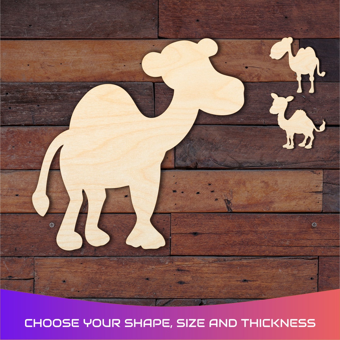 Wooden Baby Camel Shape, Wood Baby Camel Cutout, Birch Plywood Animal ...
