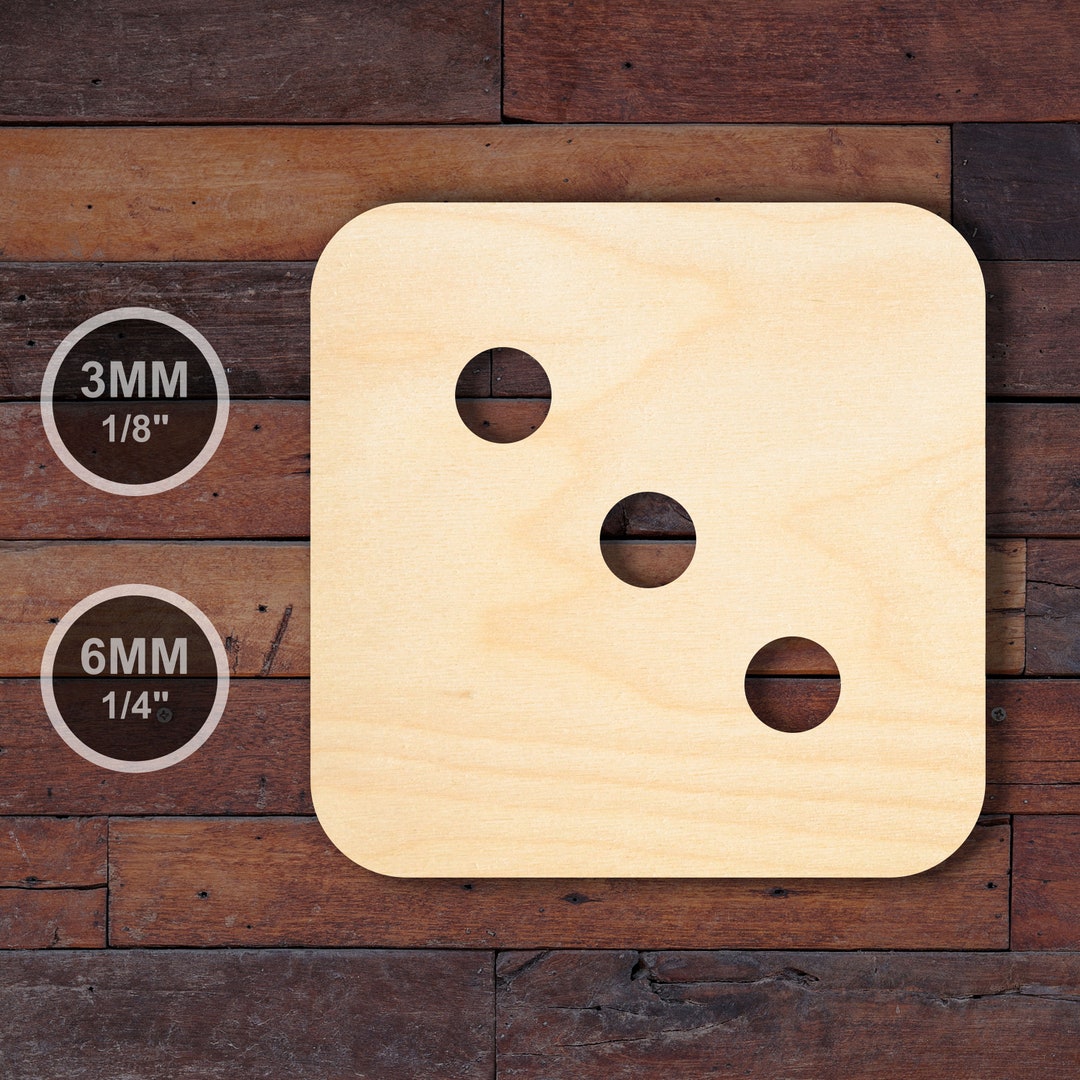 Wood Dice Three Cutout Unfinished Wooden Wedding Decor, Birch Plywood ...
