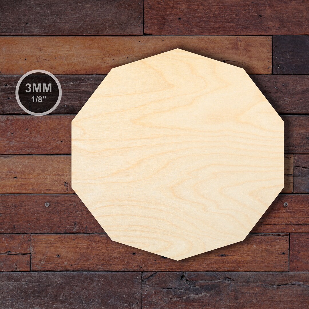 Wooden Decagon Wood Decagon Shape 3MM 6MM 8MM 3-50CM - Etsy