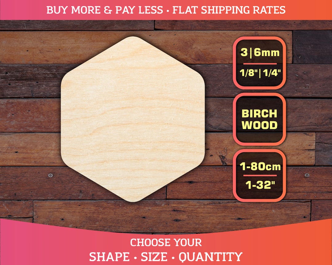 Birch Wood Hexagon Board for Laser Cutting, Raw Plywood Hexagon Panel ...