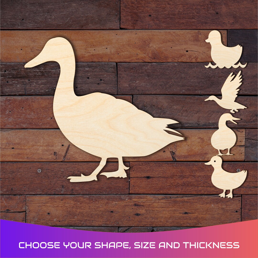Wooden Duck Shape, Wood Duck Cutout, Birch Plywood Animal Wall Decor ...