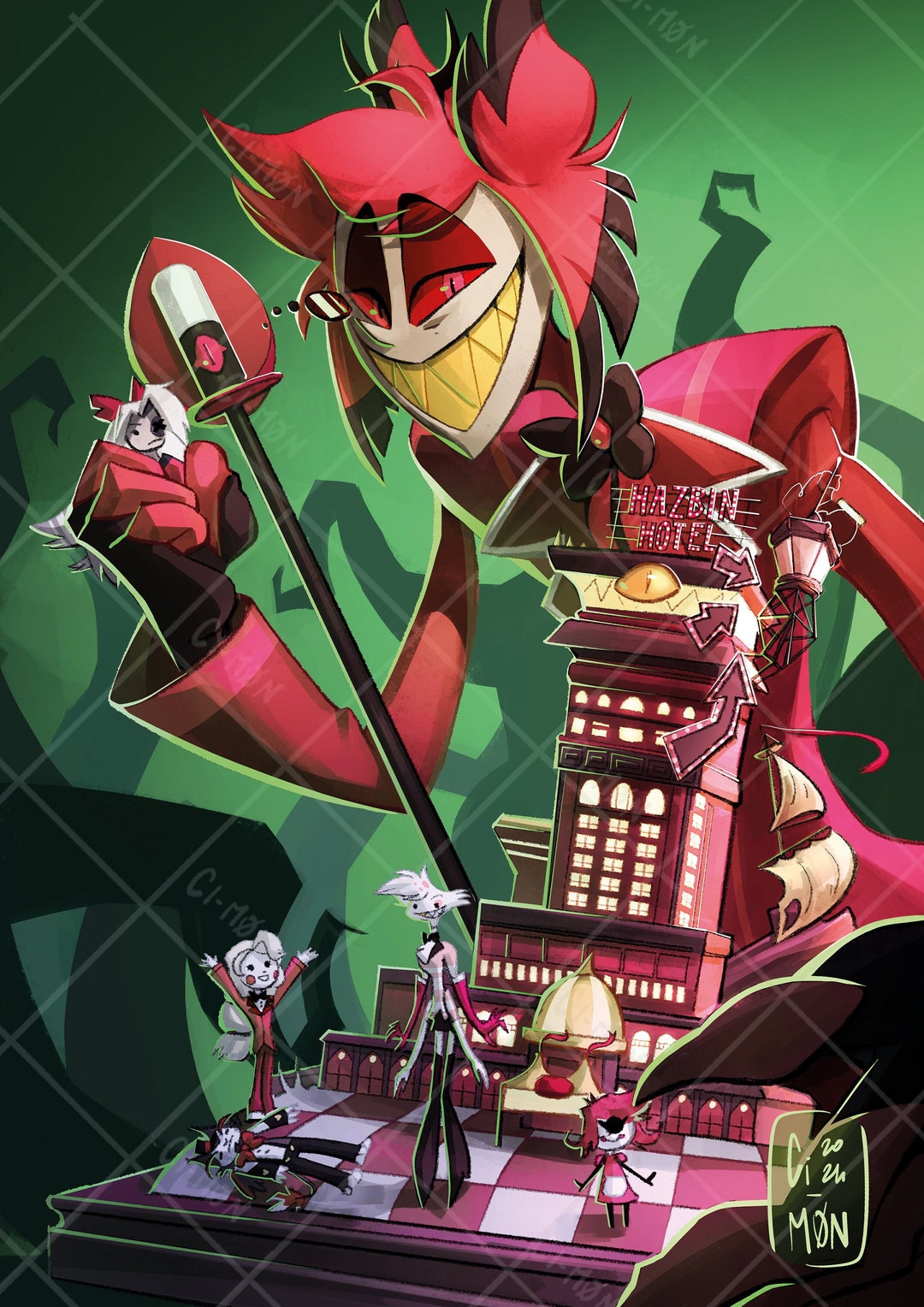 Back on the Air Art Print | Medium Size Art Print | Alastor Hazbin ...