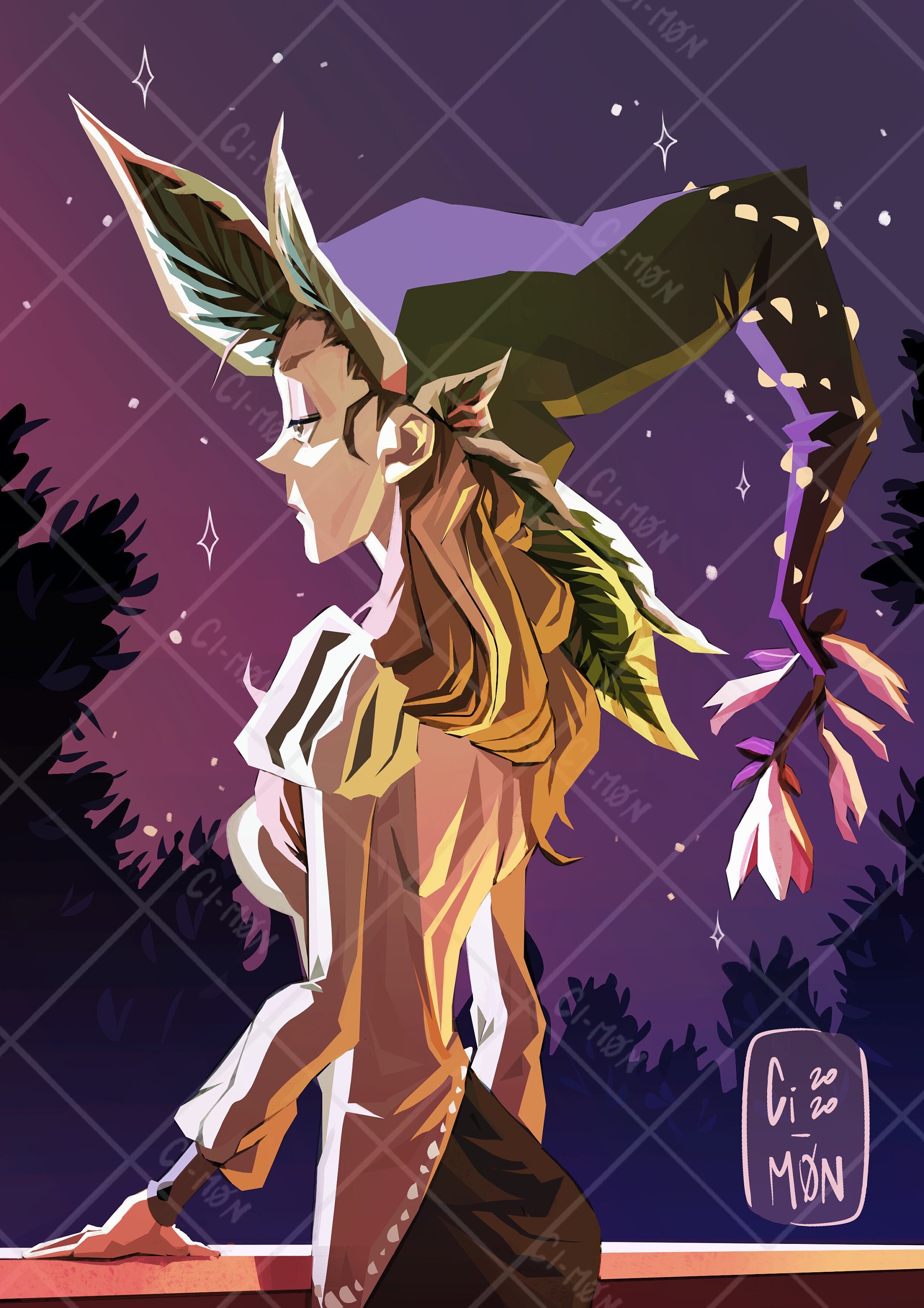 Hosta Witch Art Print | Medium Size Art Print | Botanical Whimsy Magic ...