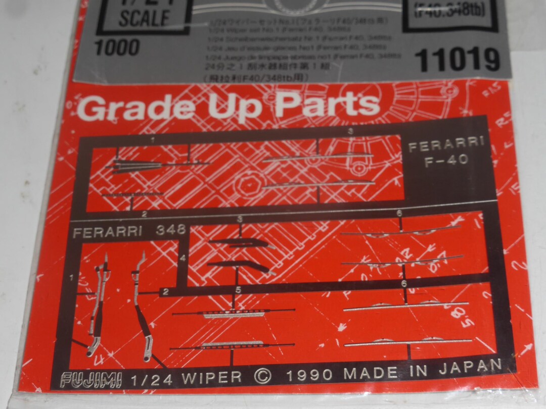 1:24 Grade up Parts Photoetched Windscreen Wipers for Ferrari F40 348TB ...