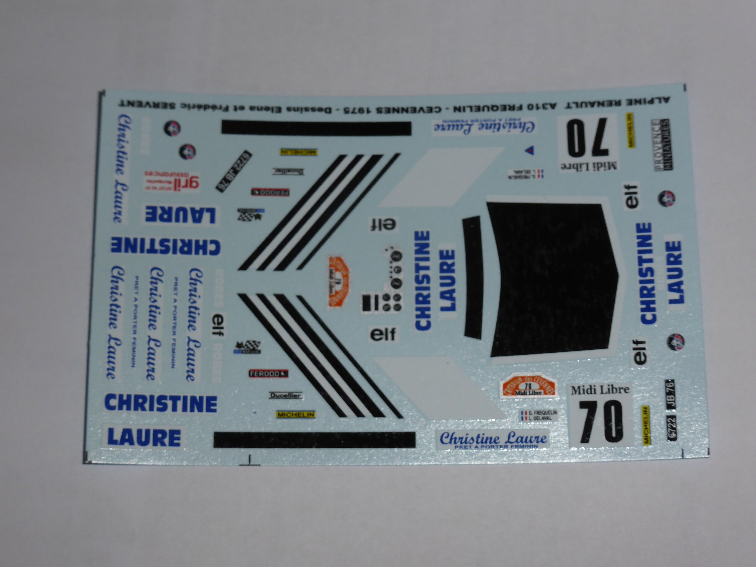 1:43 decals for Alpine Renault A310 Christine Laure Criterium des ...