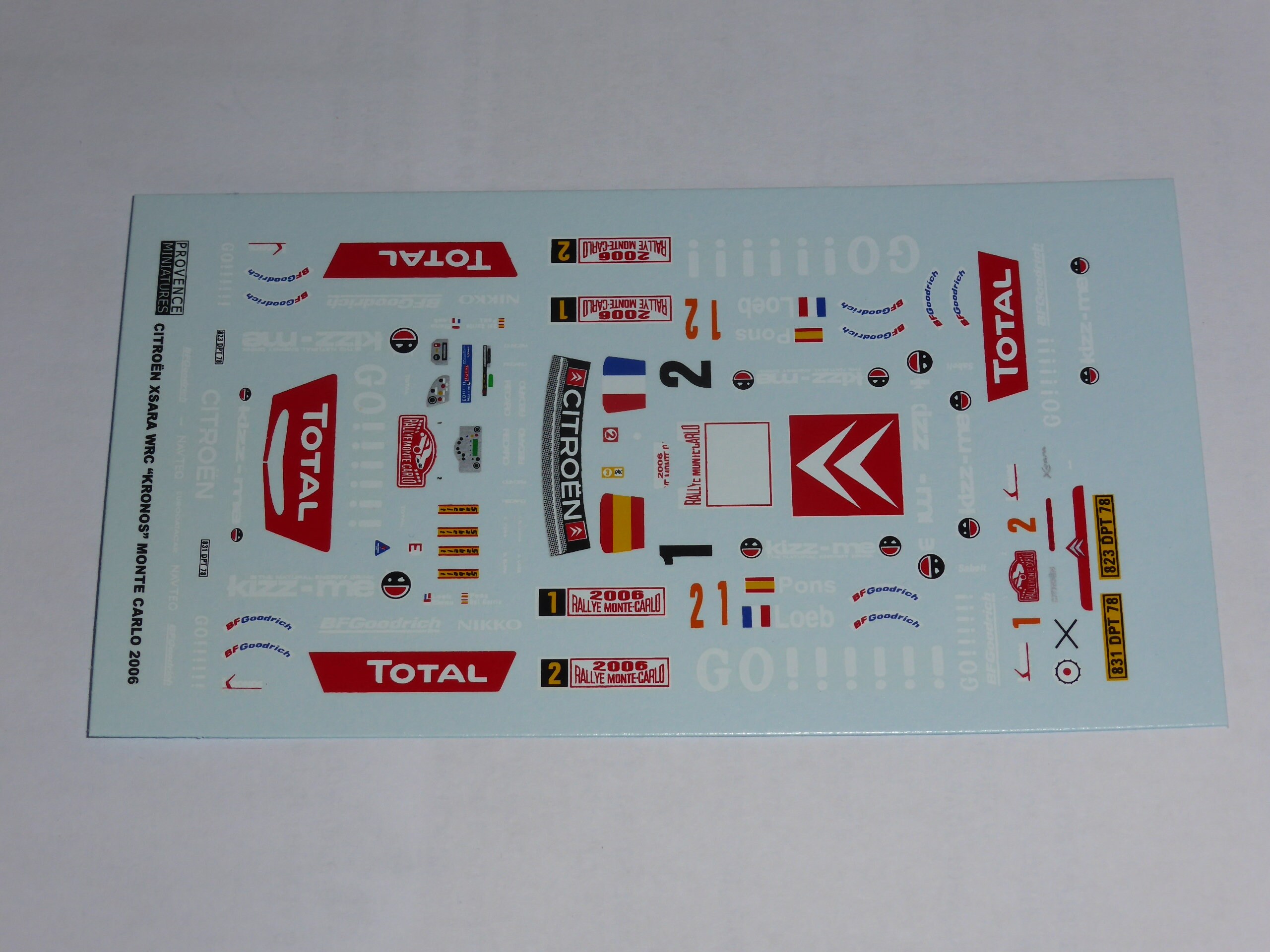 1:43 decals for Citroen Xsara WRC Kronos Monte Carlo 2006 #1/2 Loeb or ... 1:43 decals for Citroen Xsara WRC Kronos Monte Carlo 2006 #1/2 Loeb or ...