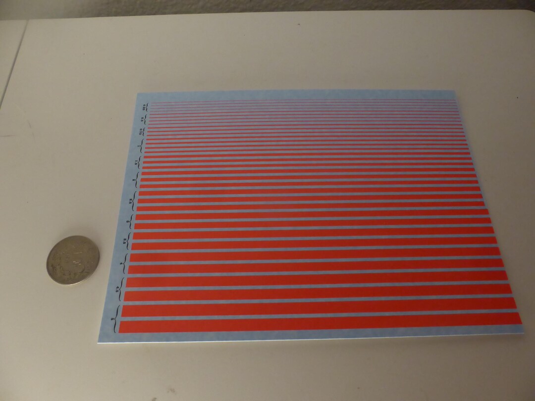 1:43 Waterslide Decals Dayglo Matt Red Stripes Various Widths - Etsy
