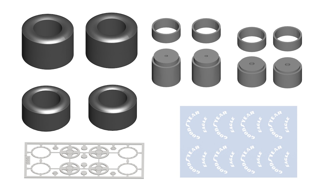 High Definition 4-spokes Wheels Set for Modern Formula 1 Cars With ...
