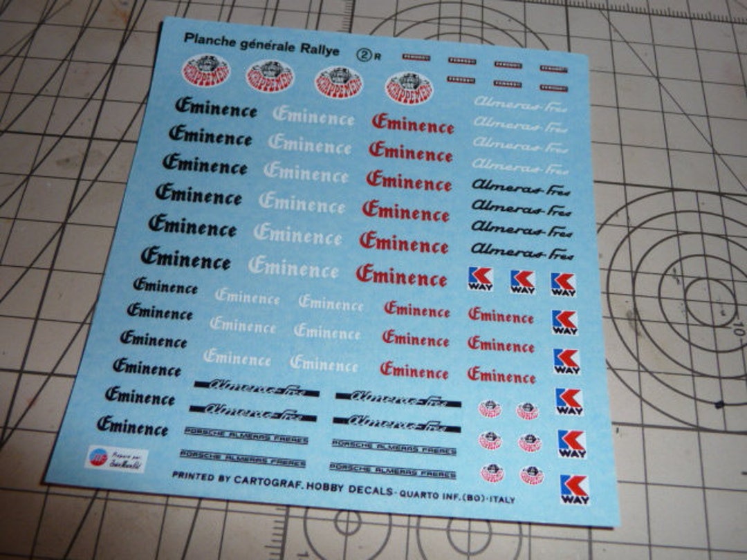 High Quality 1:43 Decals AMR Cartograf Eminence, Almeras, K-way, Ferodo ...