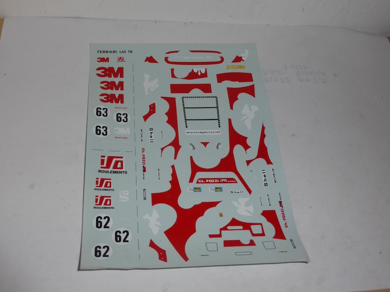 1:43 Decals Ferrari 512 BB-LM 3M-ISO Charles Pozzi Le Mans 1979 #62/63 ...