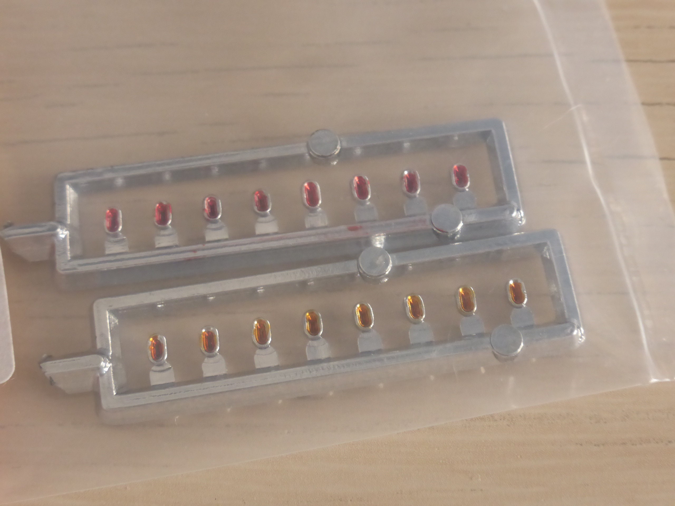 plastic resin oval lights red and orange mm 3.00x2.00 for model cars ...