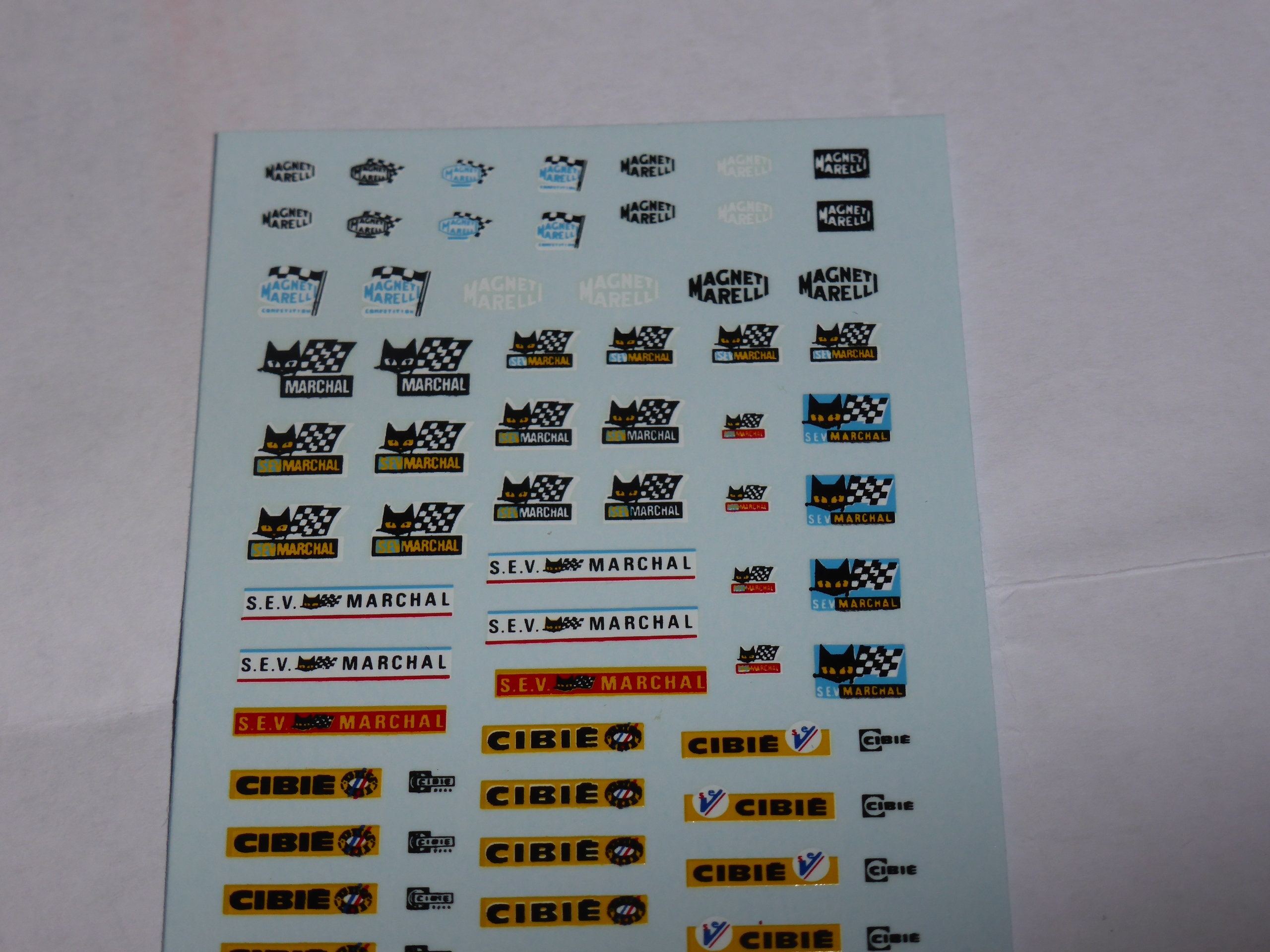 high quality 1:43 decals Cibié, Hella, SEV Marchal, Magneti Marelli for ...