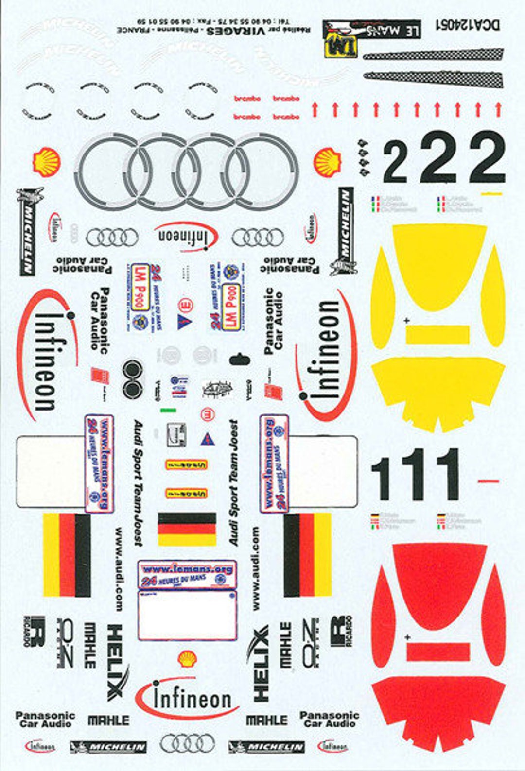 High Quality 1:24 Decals Sheet Audi R8 Works Cars Le Mans 2001 - Etsy