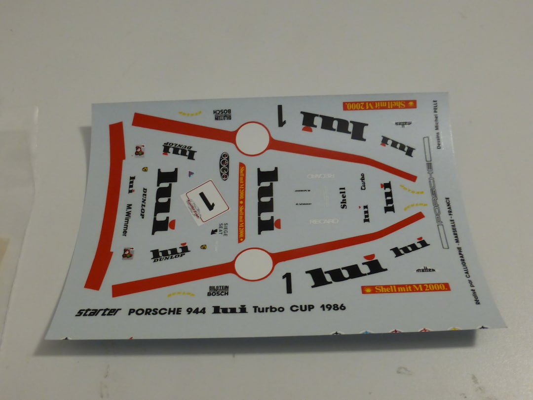 1:43 Decals for Porsche 944 Turbo Cup Lui 1986 #1 M.wimmer Starter - Etsy