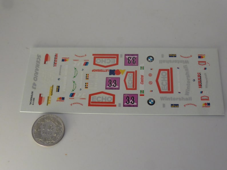 1:43 Waterslide Decals BMW Z3 Echo Wintershall Belgian Pro Car 1999 #33 ...