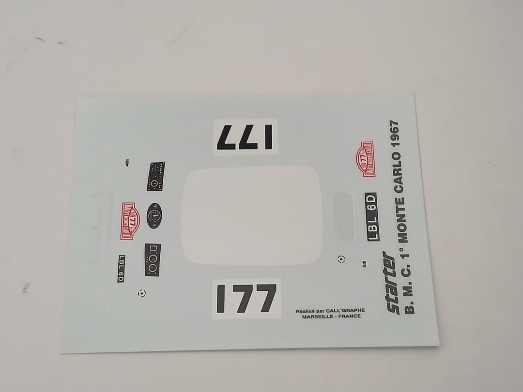 1:43 Decals Sheet for BMC Mini Cooper Rally Monte Carlo 1967 Winner ...