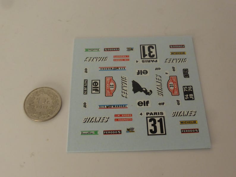 1:43 Waterslide Decals for Alpine Renault A110 Rallye Monte Carlo 1976 ...