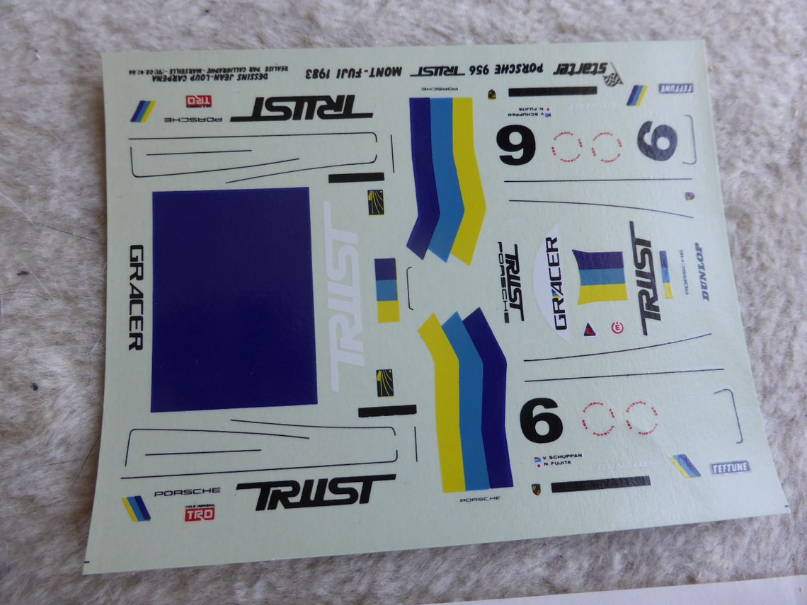 1:43 Decals for Porsche 956 Gr.c Trust Mont Fuji 1983 6 - Etsy