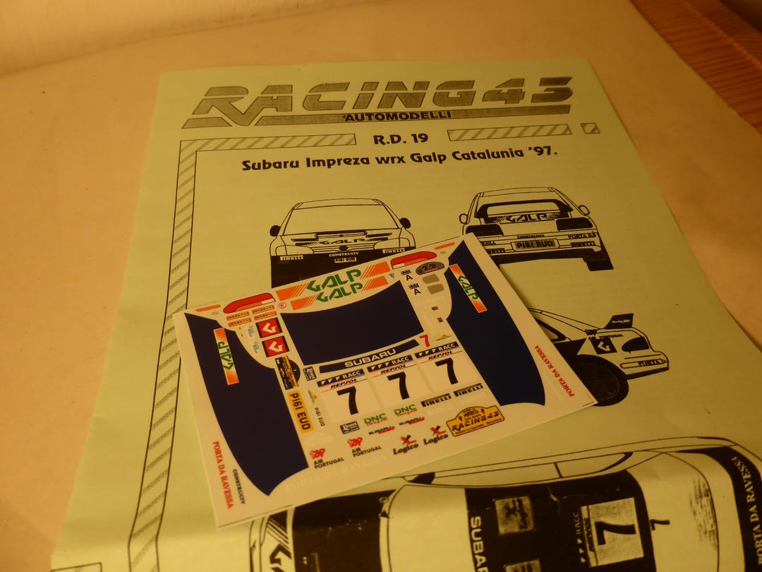 High Quality 1:43 Decals Sheet for Subaru Impreza WRX Galp Rally ...