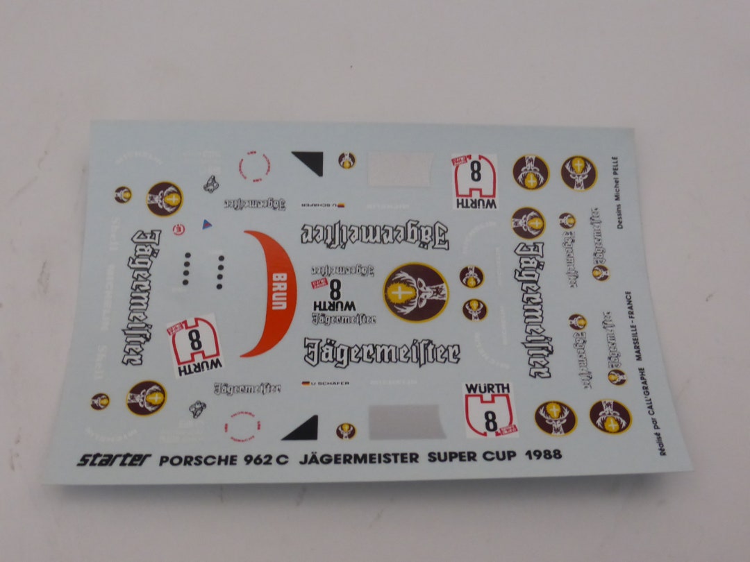1:43 Decals Sheet for Porsche 962C Gr.c Brun-jagermeister Super Cup ...