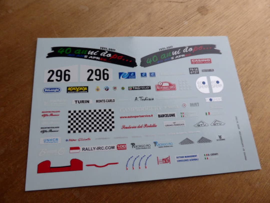 High Quality 1:43 Decals Different Logos Rally Montecarlo Historic ...