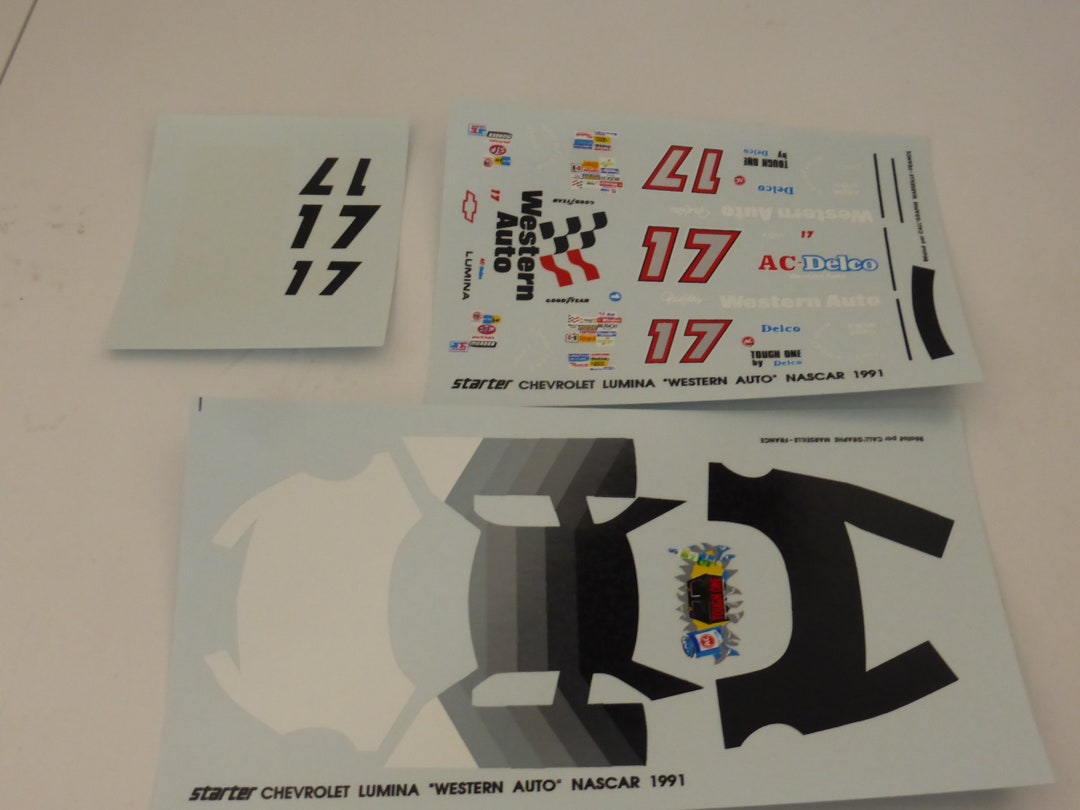 1:43 Decals Sheet for Chevrolet Lumina Western Auto N ASCAR 1991 17 ...