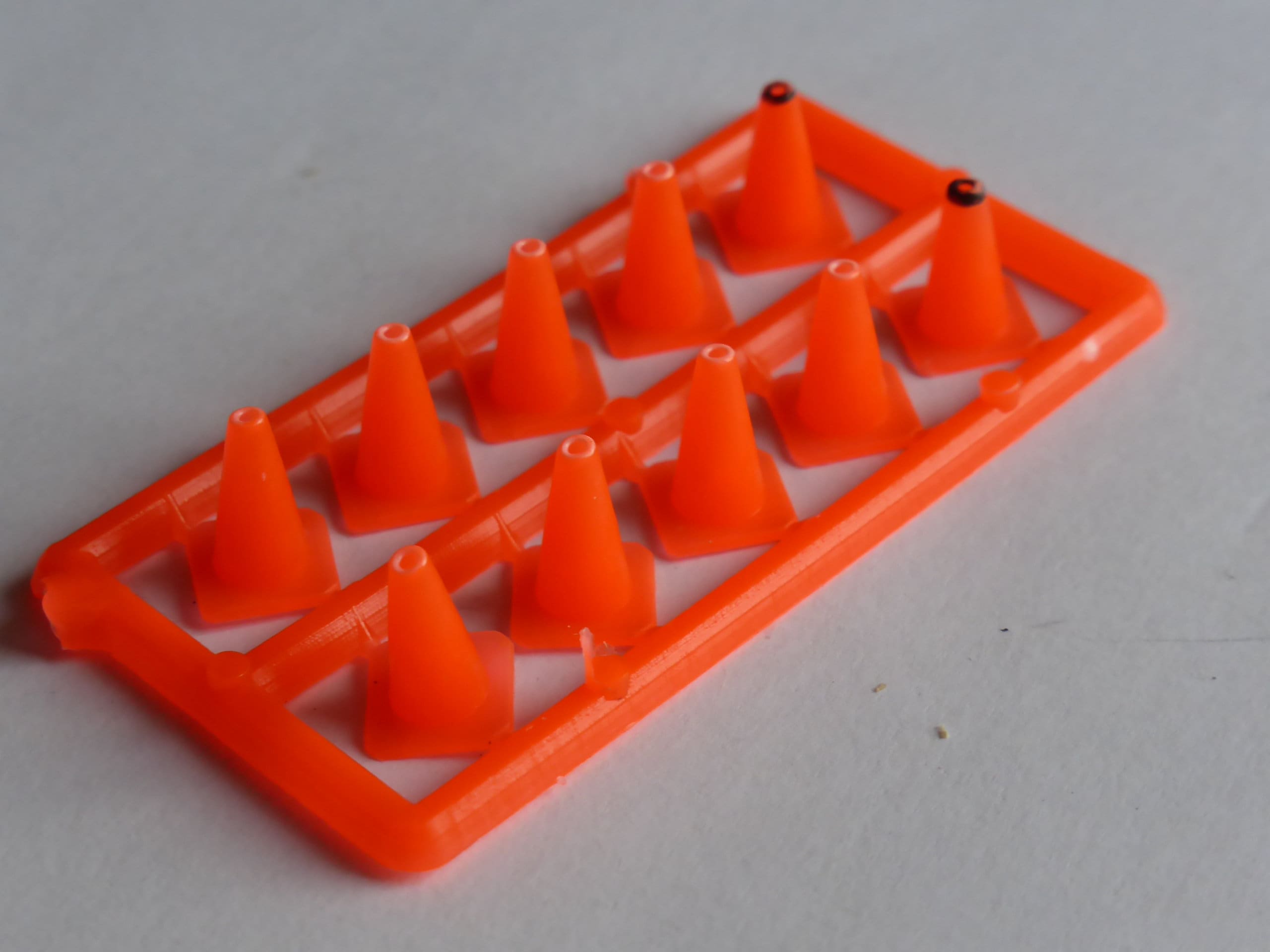 high quality orange road cones in plastic decals (pack of 10 pcs ...