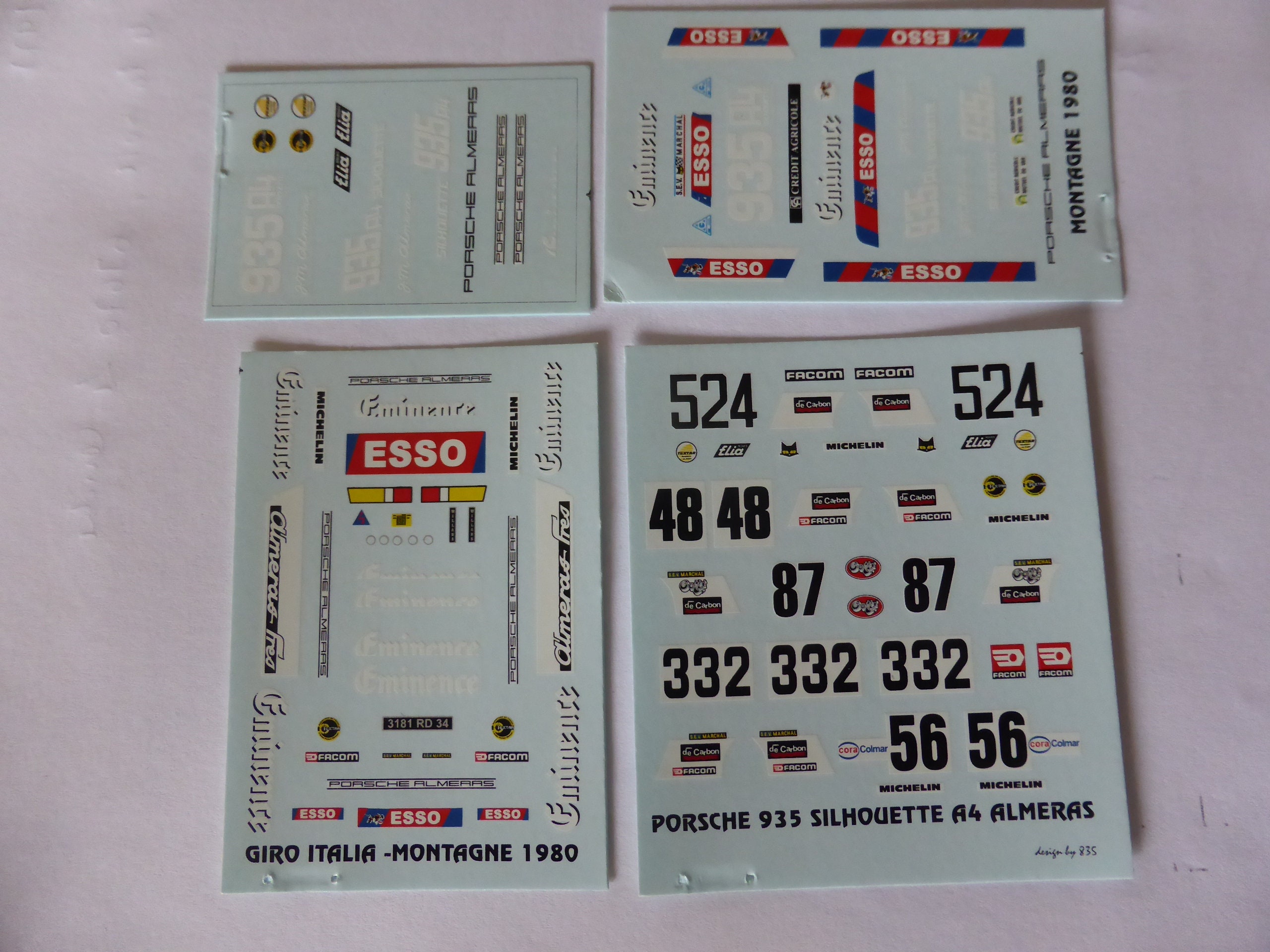 1:43 decals for Porsche 911 Gr5 Silhouette (935-style) Almeras European ...