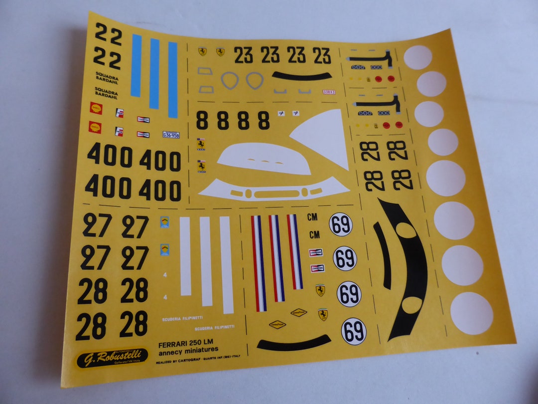 Original Robustelli Annecy Decals for Ferrari 250 LM Filipinetti, E ...