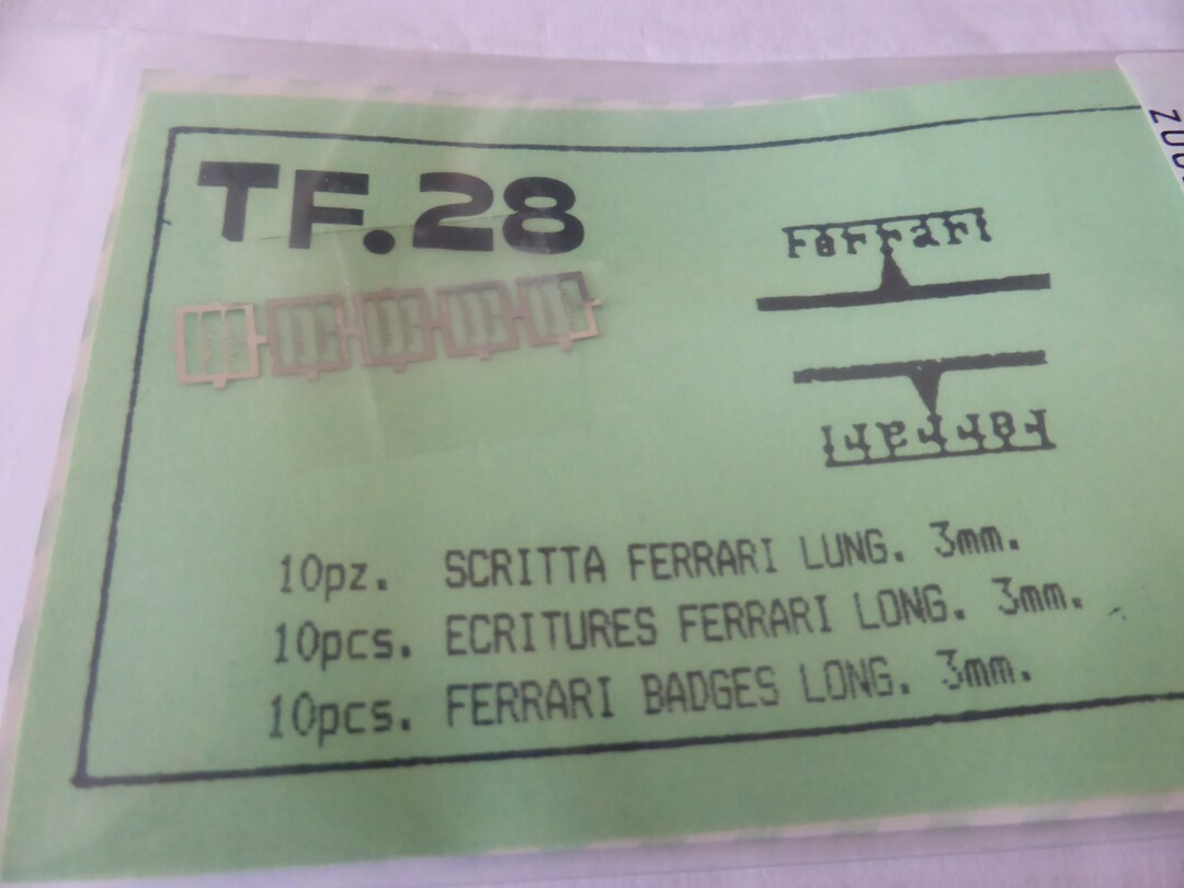 Photoetched Small Ferrari Scripts for 1:43 Model Cars (pack of 10) Tron ...
