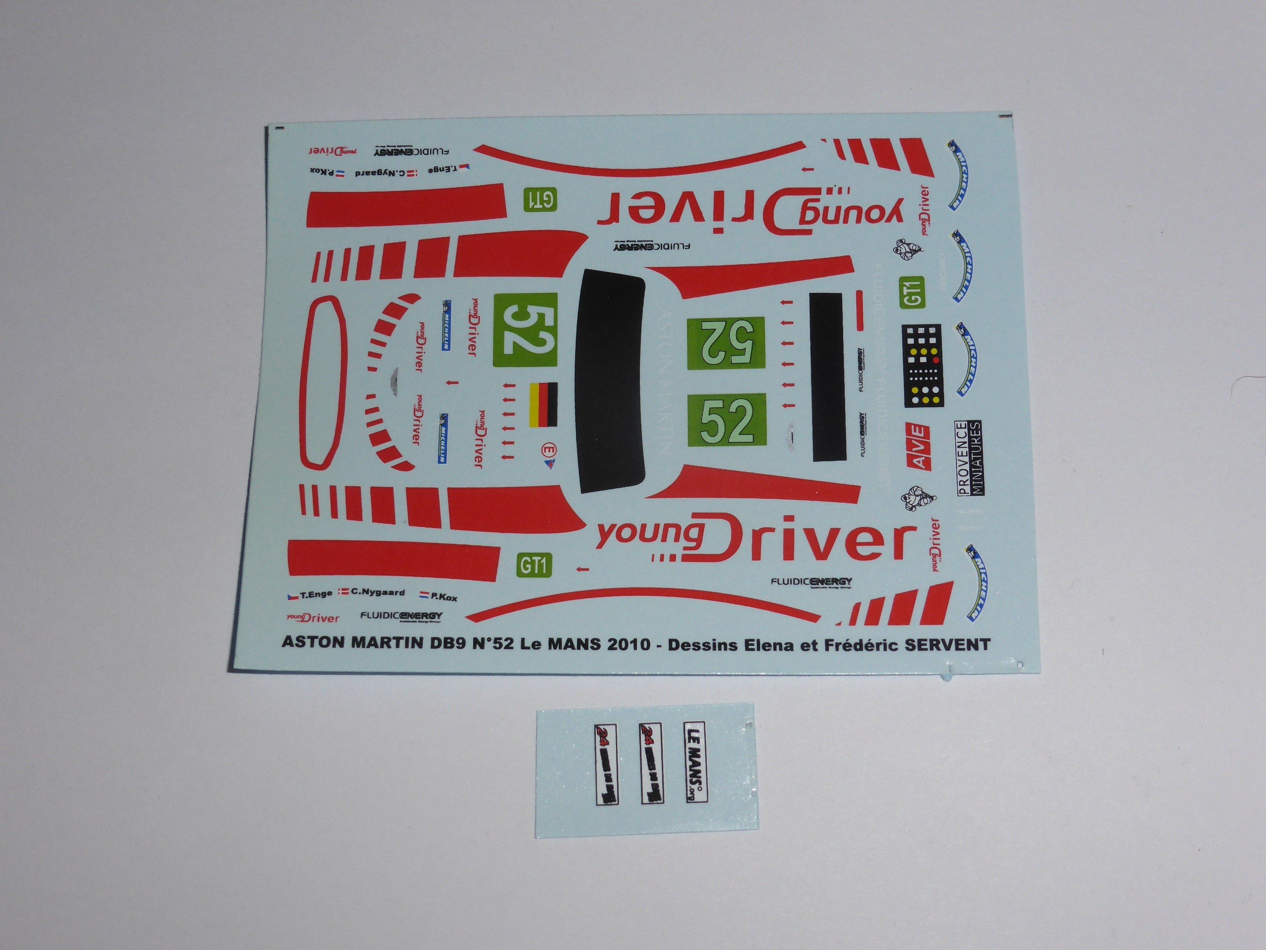 1:43 decals for Aston Martin DBR9 Young Driver Le Mans 2009 #52 ...